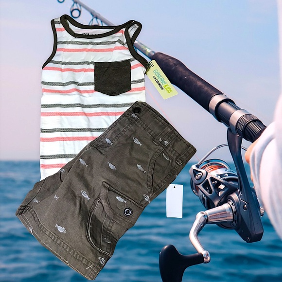 Carter's | Matching Sets | Striped Tank Fish Cargo Shorts Combo Set By ...